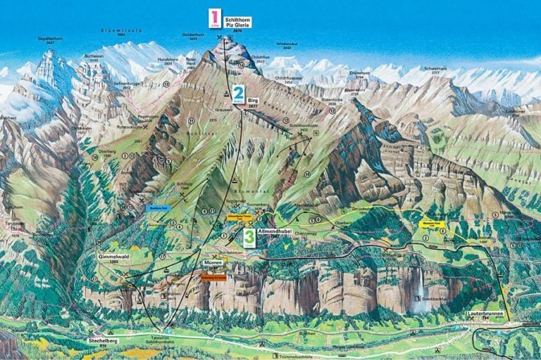 Hiking from Murren to Schilthorn (Piz Gloria) via Rotstockhutte