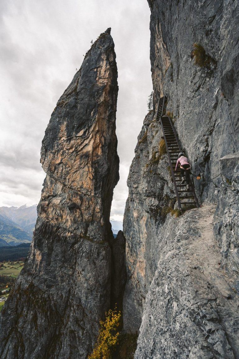 Hiking the Pinut Via Ferrata (Klettersteig) in Flims, Switzerland