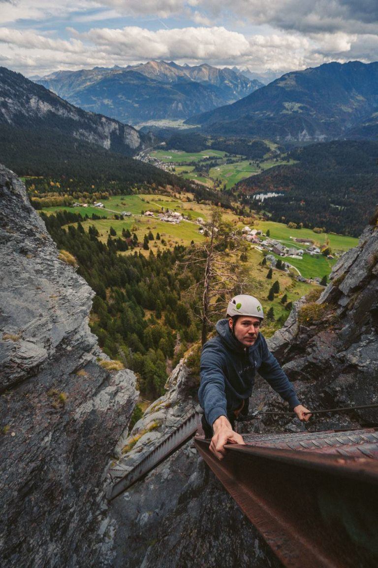 Hiking the Pinut Via Ferrata (Klettersteig) in Flims, Switzerland